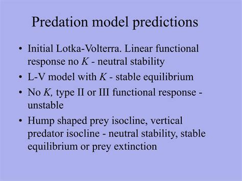 Ppt Predation Model Predictions Powerpoint Presentation Free Download Id113272