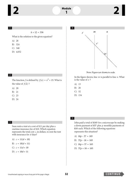 The Sat® Practice Test Module 3 Pdf Triangle Function Mathematics