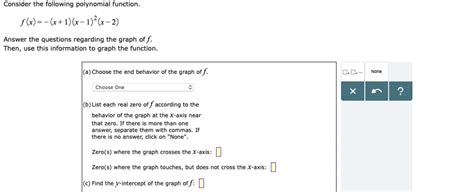 solved consider the following polynomial function answer the