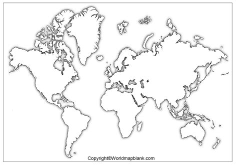 Printable Blank World Map Outline Countries Image PDF