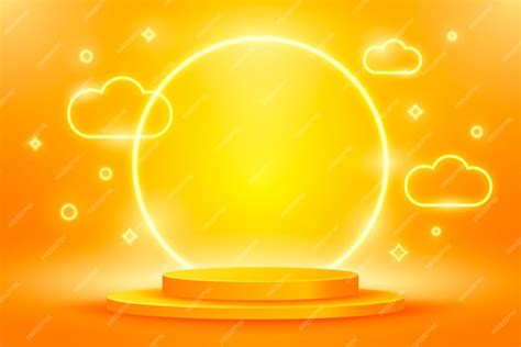 그라데이션 노란색 네온 배경 무료 벡터