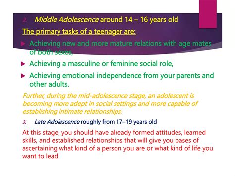 Module 4 Developmental Stages In Middle And Late Adolescencepptx
