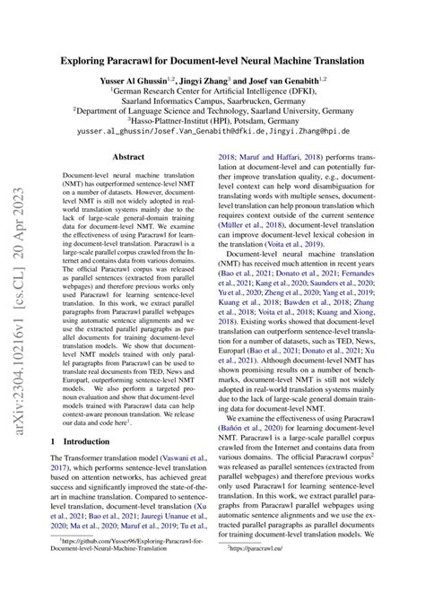 Exploring Paracrawl For Document Level Neural Machine Translation Deepai