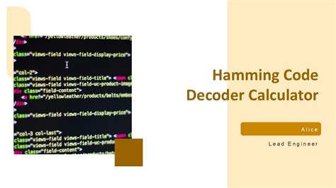 Hamming Code Decoder Calculator Ppt Powerpoint Acp Ppt Example