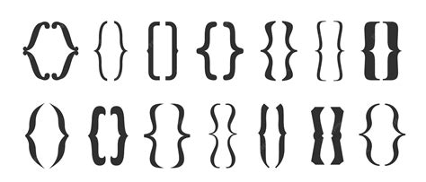 Premium Vector Brackets Icons Set Curly Brackets Icons Typography Vector Illustration