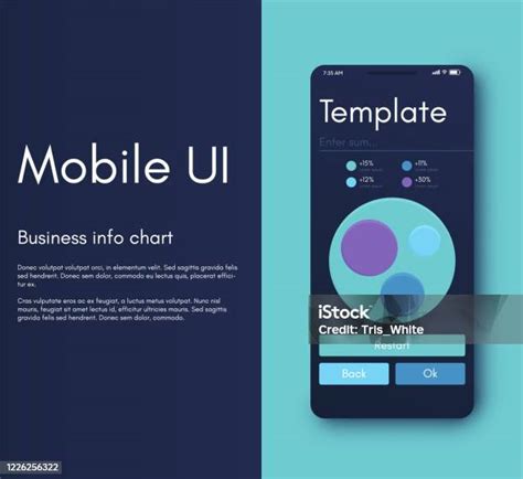 모바일 응용 프로그램 인터페이스 Ui 디자인 벡터 일러스트레이션 그래프에 대한 스톡 벡터 아트 및 기타 이미지 그래프 그래픽 사용자 인터페이스 누름 버튼 Istock