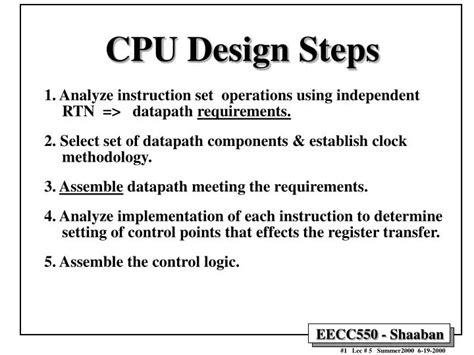 PPT CPU Design Steps PowerPoint Presentation Free Download ID