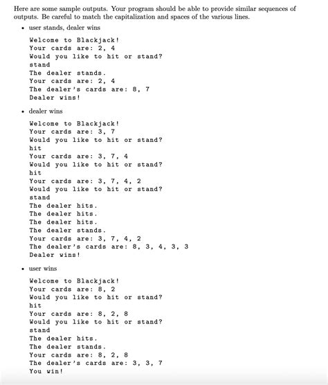 Solved Blackjack Blackjack Is A Card Game Where Players Draw