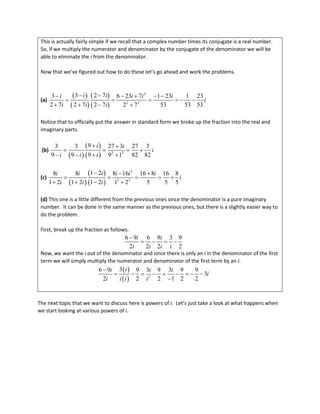 Alg Complex Numbers PDF