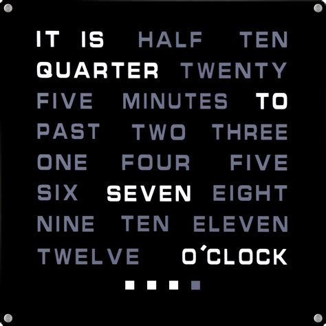 Wall Clocks Home LED Wall Word Clock 12 X 12 Inches Displays Time As Text Bedroom Office Clock