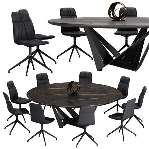 Cattelan Italia Kelly Silla Skorpio Ker Wood Juego De Mesa Redonda