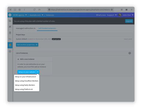 Managing Instances User Documentation Redirection Io