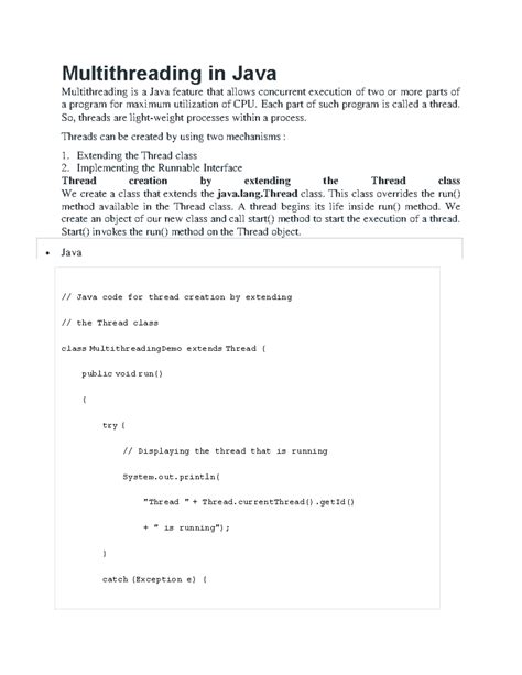 Multithreading In Java Comprehensive Notes On Threads And Priorities