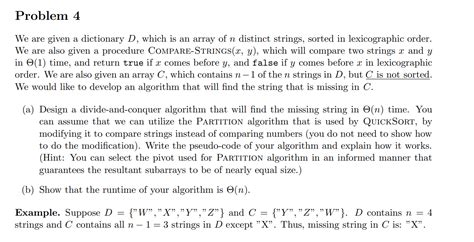 Solved Problem 4 We Are Given A Dictionary D Which Is An