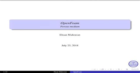 Pdf Openfoam Porous Mediumopenfoamirwp Contentuploads201807porousmediumpdf · Cfd