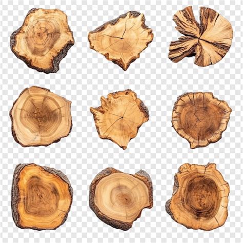 Une Collection De Neuf Sections Transversales Darbres En Bois Psd
