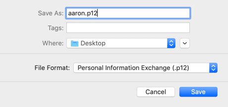 Export A PKCS PFX File From Keychain Access On MacOS SSL Com