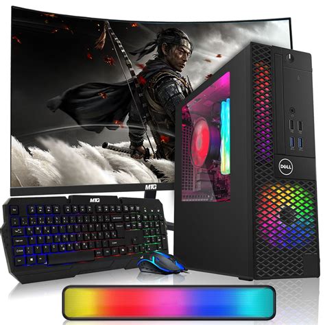 Restored Dell OptiPlex Desktop PC Intel Core I5 32GB ARGB RAM 512GB SSD 27 Inch Curved