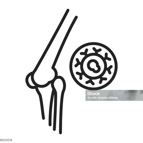 뼈 암 검은 선 아이콘입니다 악성 신 생물 종양학 격리된 벡터 요소입니다 웹 페이지 모바일 앱 프로모션에 대한 개요