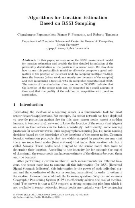 pdf algorithms for location estimation based on rssi samplingcpap