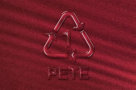 Premium Photo Pete Plastic Recycling Symbol Pet 1 Red Background
