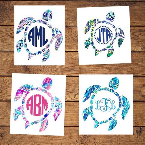Turtle Monogram Etsy