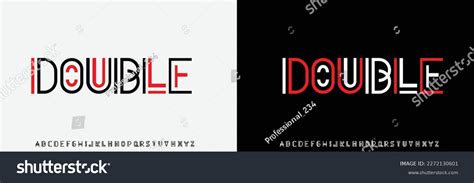 Double Two Lines Modern Tech Font Stock Vector Royalty Free Shutterstock