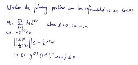 solved optimization problem can we reformulated the