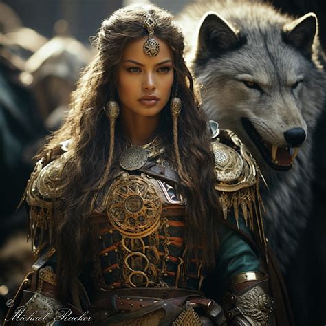The Huntress Wolf Digital Art By Michael Rucker Fine Art America