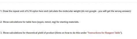Solved Instructions For Reagent Table Fill In The Missing