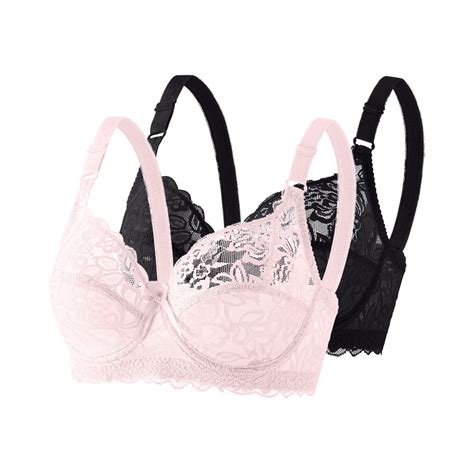 Ahtjrt Womens 2 Pack Lace Bra Underwired Mesh See Through Breathable