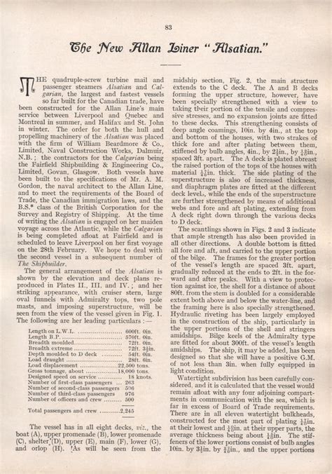 The New Allan Liner Alsatian From The Shipbuilder February 1914 R