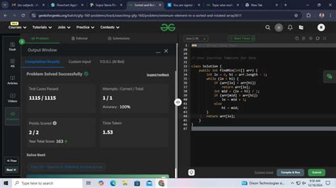 Ridha Rajasekar On Linkedin Gfg160 Codingchallenge Geeksforgeeks Rotatedarray Binarysearch