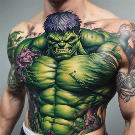 Hulk Tattoo Ink Ideas For Men Marvel Chest Tattoo Marvel Hulk