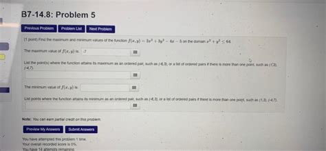 solved b7 14 8 problem 5 problem ust previous problem next