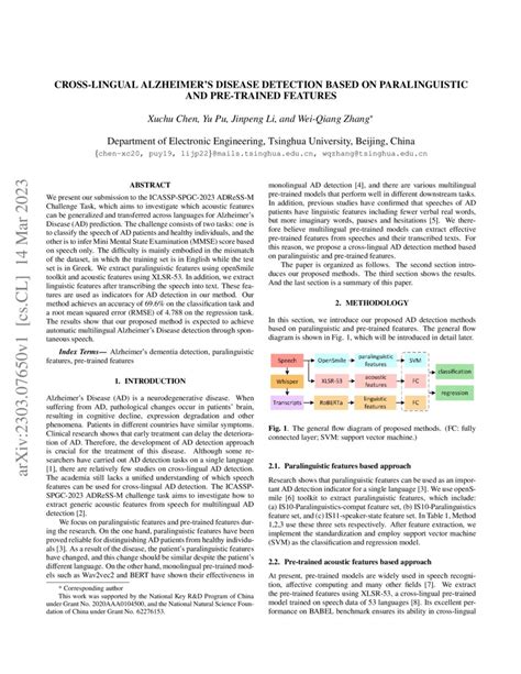 Cross Lingual Alzheimers Disease Detection Based On Paralinguistic And Pre Trained Features