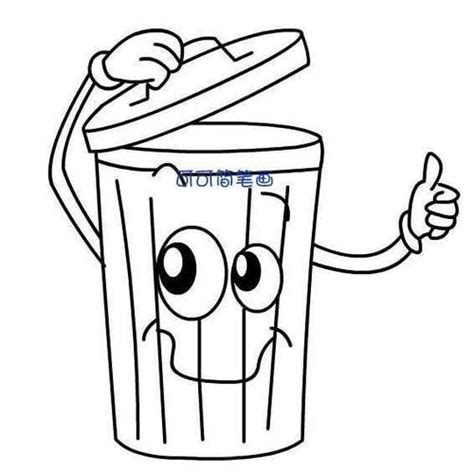 垃圾桶简笔画 垃圾桶简笔画分类可爱 画趣文库（我爱生活）