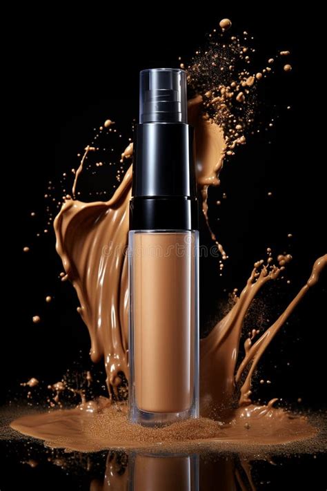 Splash Of Foundation On A Black Background Selective Focus Stock Illustration Illustration Of