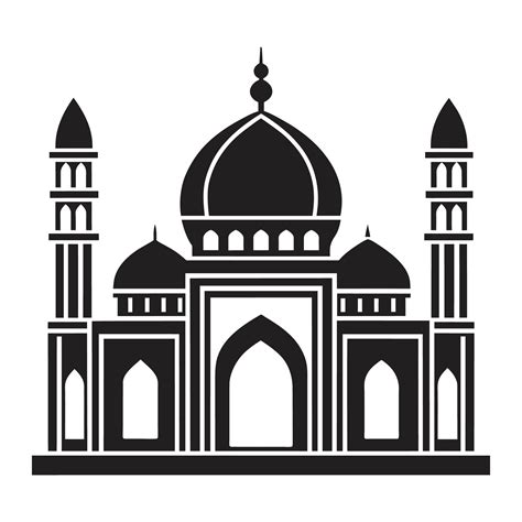 Islamic Mosque Design Illustration Masjid Black Color Icon 45705101 Vector Art At Vecteezy