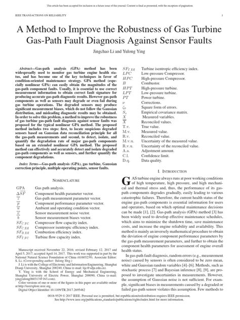 A Method To Improve The Robustness Of Gas Turbine Gas Path Fault Diagnosis Against Sensor Faults