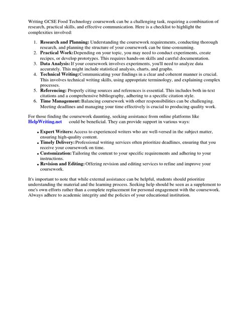 Gcse Food Technology Coursework Checklist Pdf Diet Nutrition Diet And Nutrition