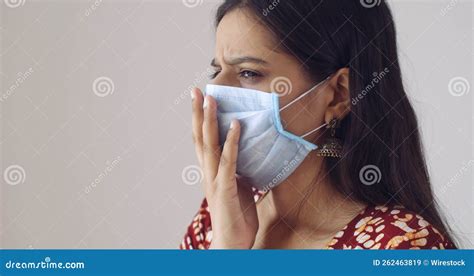 Closeup Shot Of An Indian Girl Wearing A Face Mask New Normal Concept