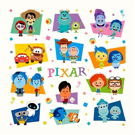 Poster Of Pixar Characters By Jerrod Maruyama Disney Pixar Clipart