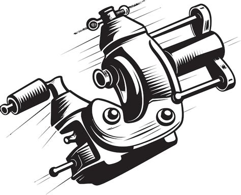 Premium Vector A Black And White Drawing Of A Metal Object With A Picture Of A Screw On It