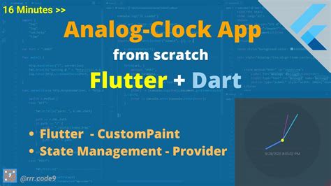 16 minutes create live analog clock flutter dart youtube