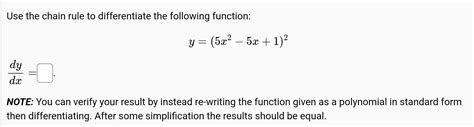 Solved Use The Chain Rule To Differentiate The Following Chegg