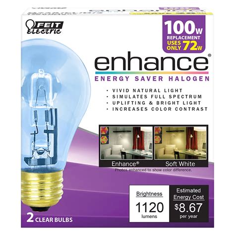 Feit Electric Enhance A19 100 Watt Soft White Halogen Light Bulbs