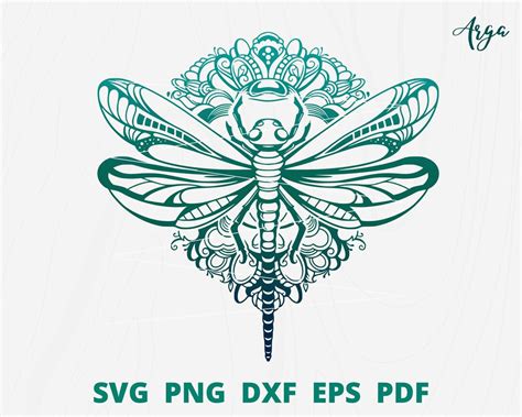 Dragonfly Svg Mandala Dragonfly Svg Zentangle Dragonfly Svg
