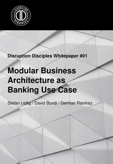 Pdf Modular Business Architecture As Banking Use Case