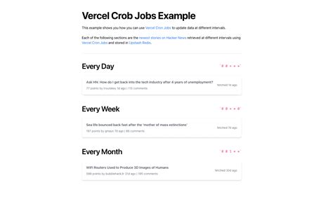 Vercel Cron Job Example Vercel